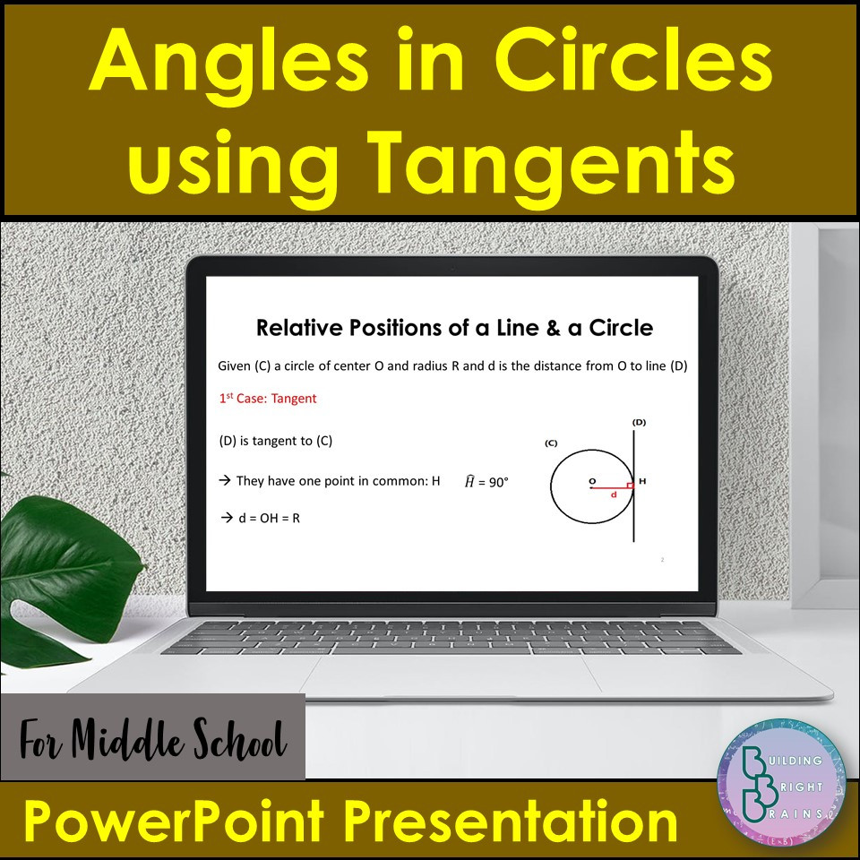 Angles in Circles using Tangents PowerPoint Presentation Lesson Middle ...