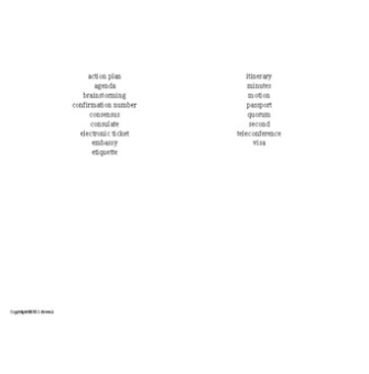 "Meetings and Travel" Vocabulary Word Search for a Business Course ...