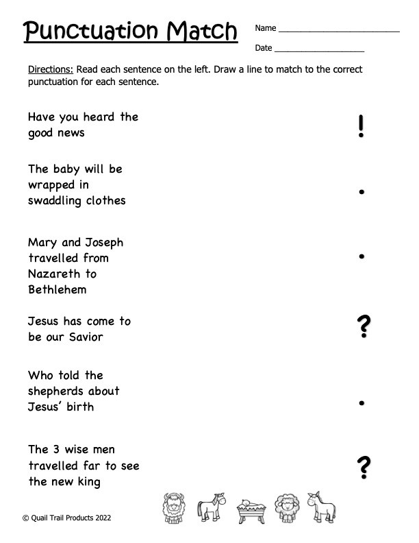 Grade 1 and Grade 2 ELA Worksheets | Christmas Theme