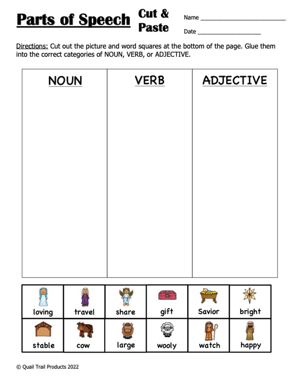 Grade 1 and Grade 2 ELA Worksheets | Christmas Theme Grade 1 and Grade 2 ELA Worksheets | Christmas Theme