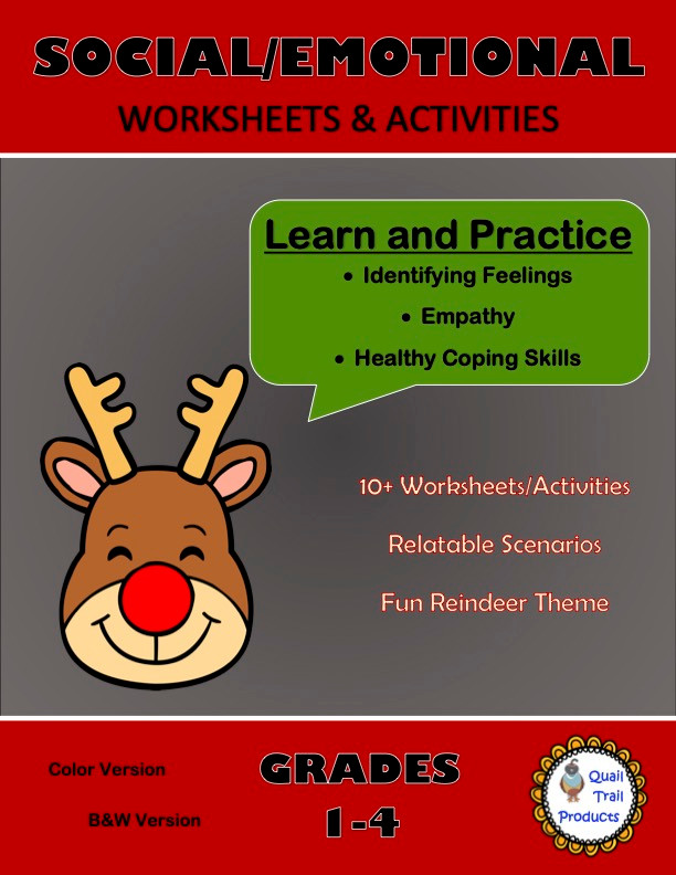Social/Emotional Activities and Worksheets | Reindeer Theme