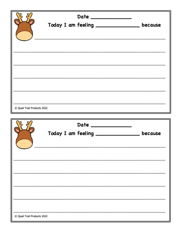 Social/Emotional Activities and Worksheets | Reindeer Theme