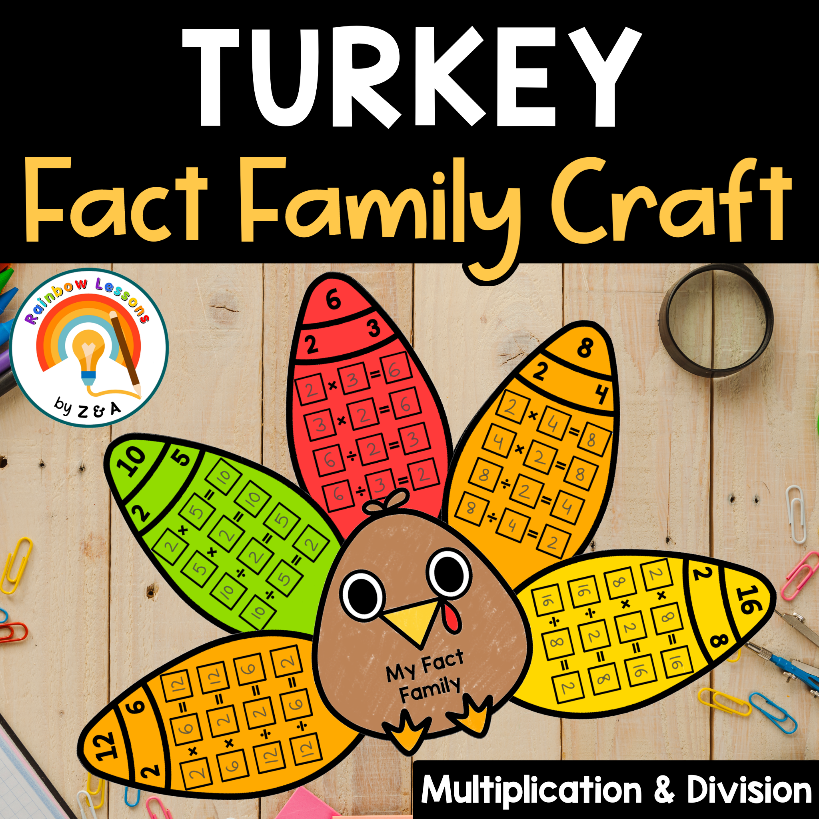 Turkey Math Craftivity | Fact Family | Fact Families Multiplication and ...