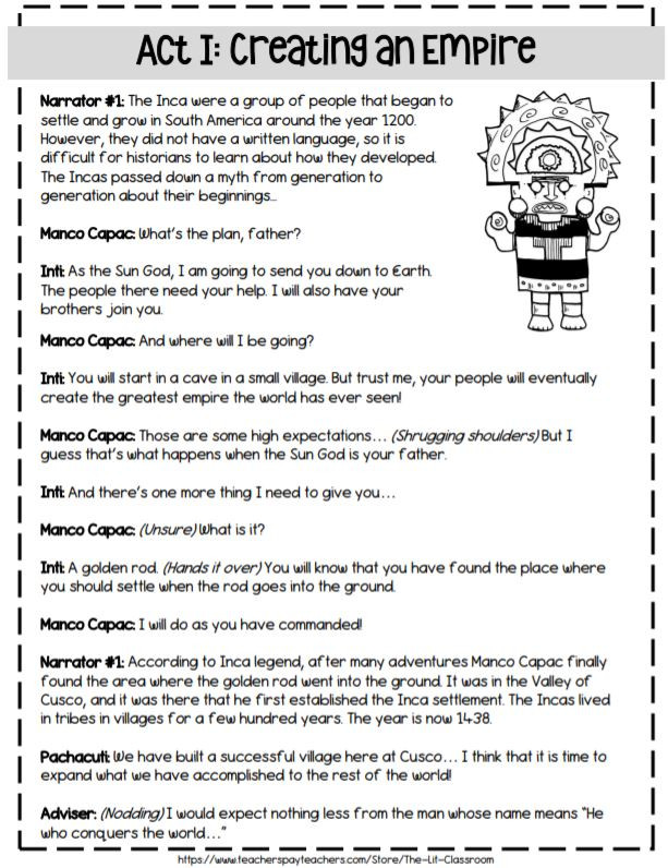 Mesoamerica (Maya, Aztecs, Incas) Reader's Theater Bundle - Amped Up ...