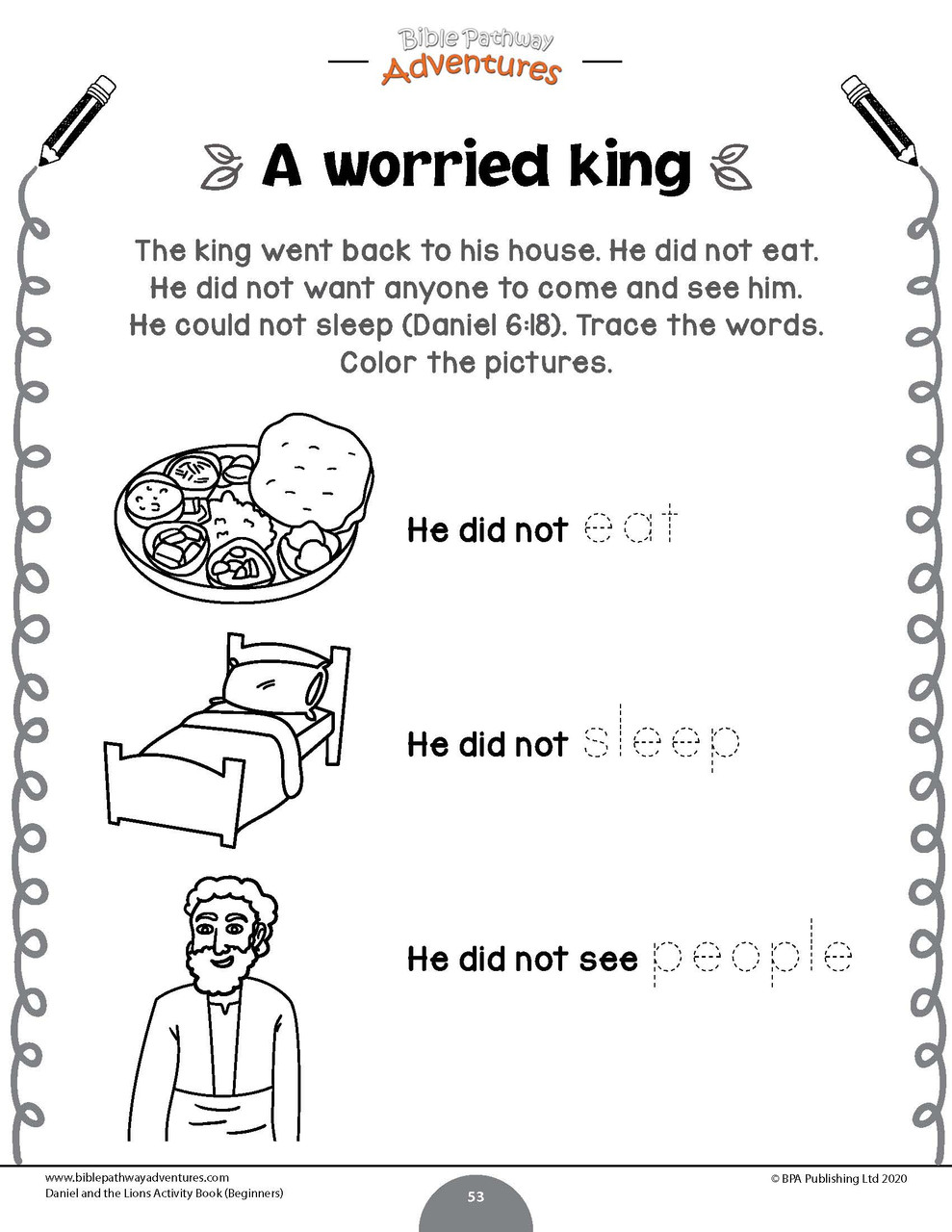 Daniel and the Lions Activity Book for Beginners - Amped Up Learning