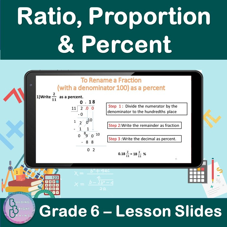 Ratio, Proportion & Percent | 6th Grade PowerPoint Lesson Slides