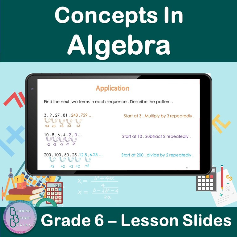 Concepts In Algebra | 6th Grade PowerPoint Lesson Slides | Algebraic ...