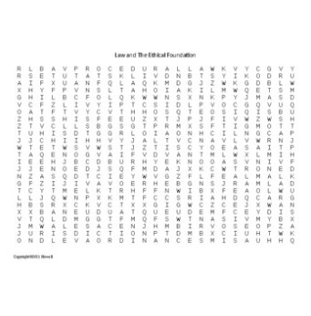 "Law and the Ethical Foundation" Word Search for a Business Law Course ...