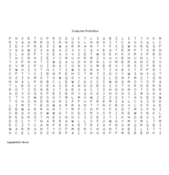 "Consumer Protection" Vocabulary Word Search for a Business Law Course ...