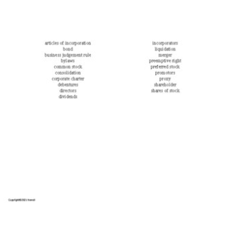 "Law of Corporations" Vocabulary Word Search for a Business Law Course ...