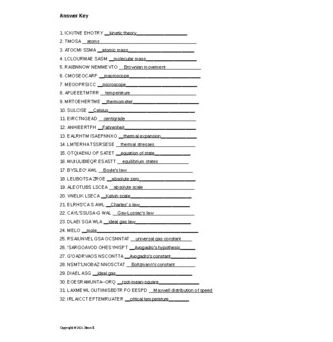 Temperature and Kinetic Theory Word Scramble for Physics - Amped Up ...