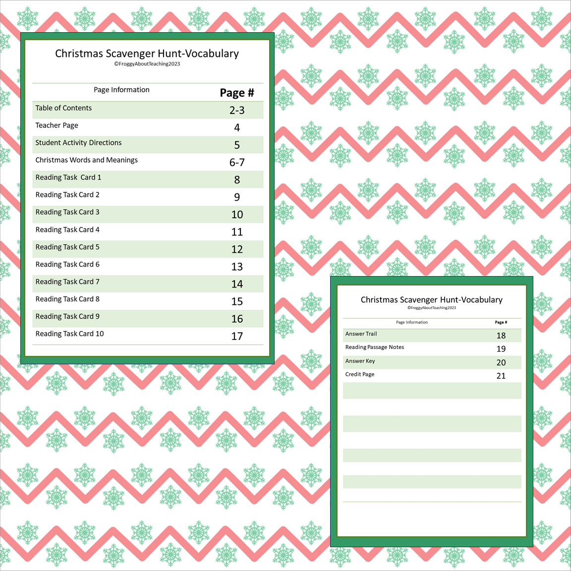 Christmas Scavenger Hunt - Vocabulary