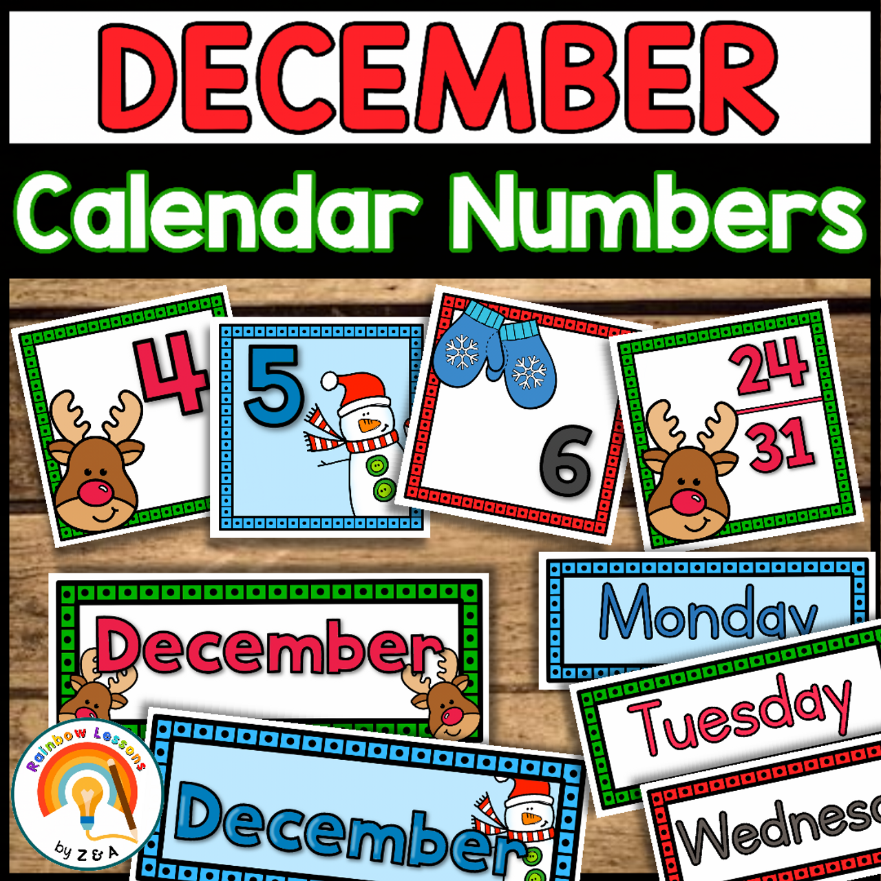 December Calendar Numbers | December Calendar Cards | December Calendar ...
