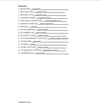 "Magnetism" Word Scramble for Physical Science - Amped Up Learning