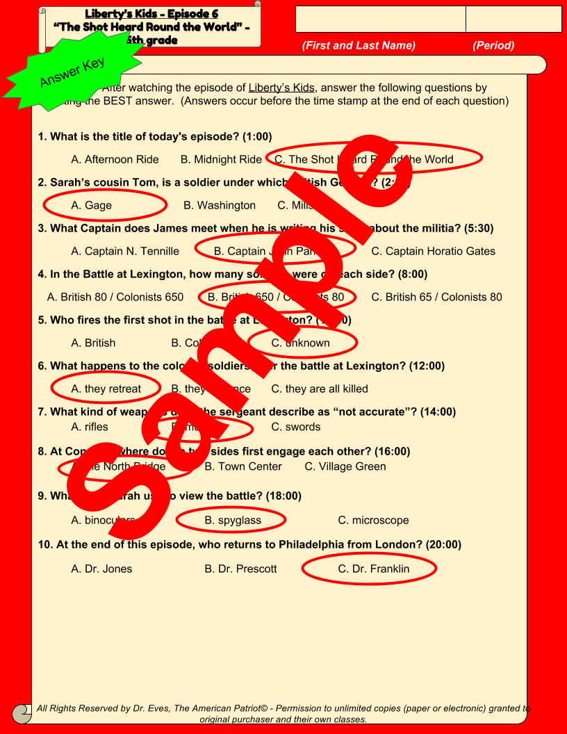 Liberty's Kids - Episode 6 - "The Shot Heard Round the World" - Amped ...