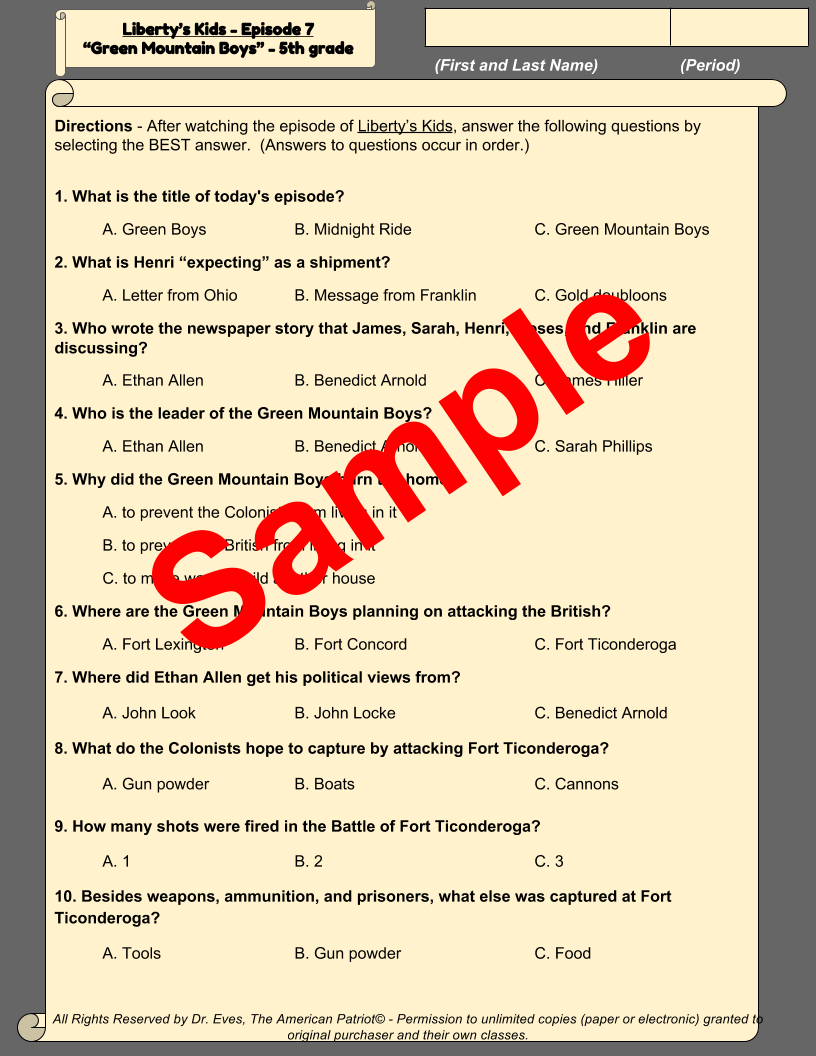 Liberty's Kids - Episode 7 - "Green Mountain Boys" - Amped Up Learning