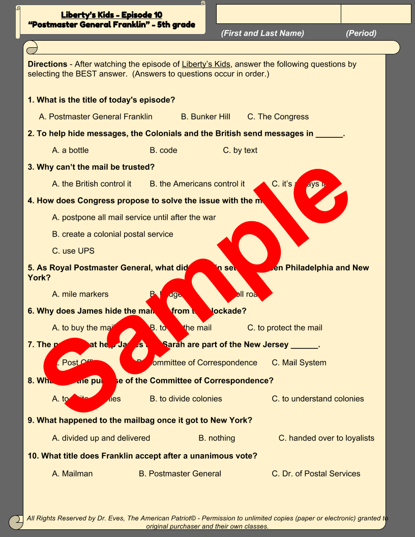 Liberty's Kids - Episode 10 - "Postmaster General Franklin" - Amped Up ...