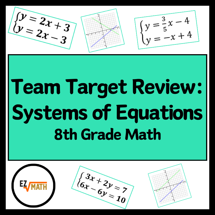 Team Target Review: Systems of Equations Group Review Activity Grade 8
