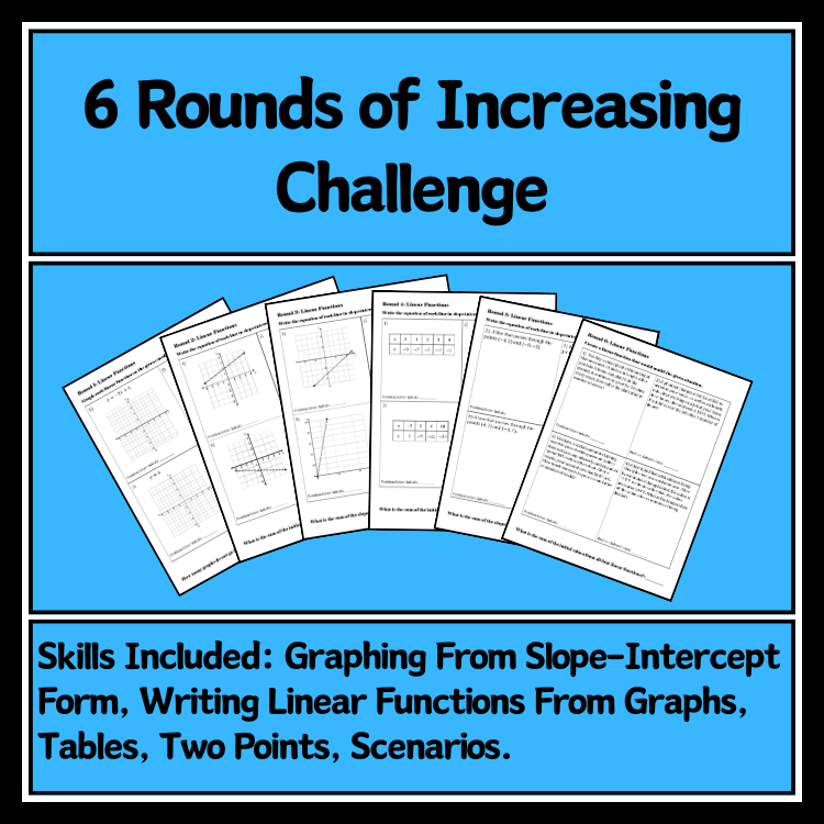 Team Target Review: Linear Functions Group Review Activity Grade 8