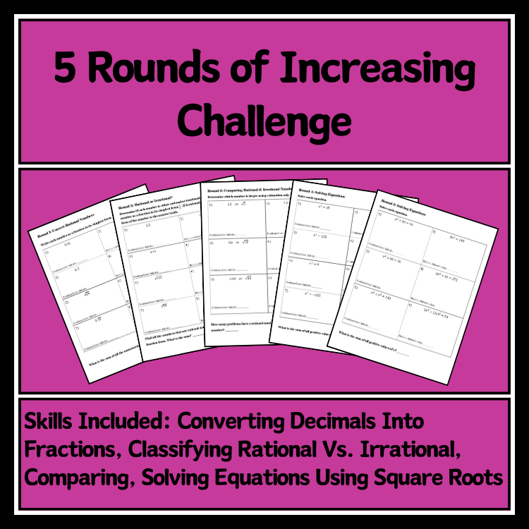 Team Target Review: Rational & Irrational Numbers Group Review Activity ...