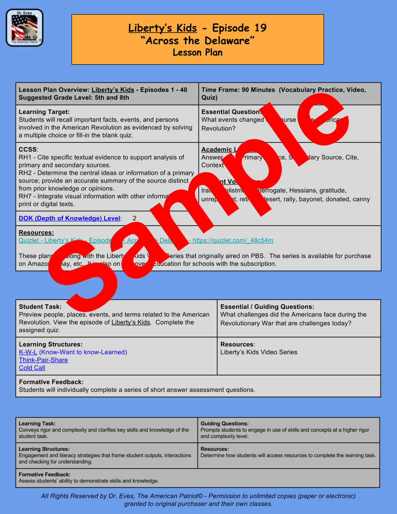 Liberty's Kids - Episode 19 - "Across the Delaware" - Amped Up Learning