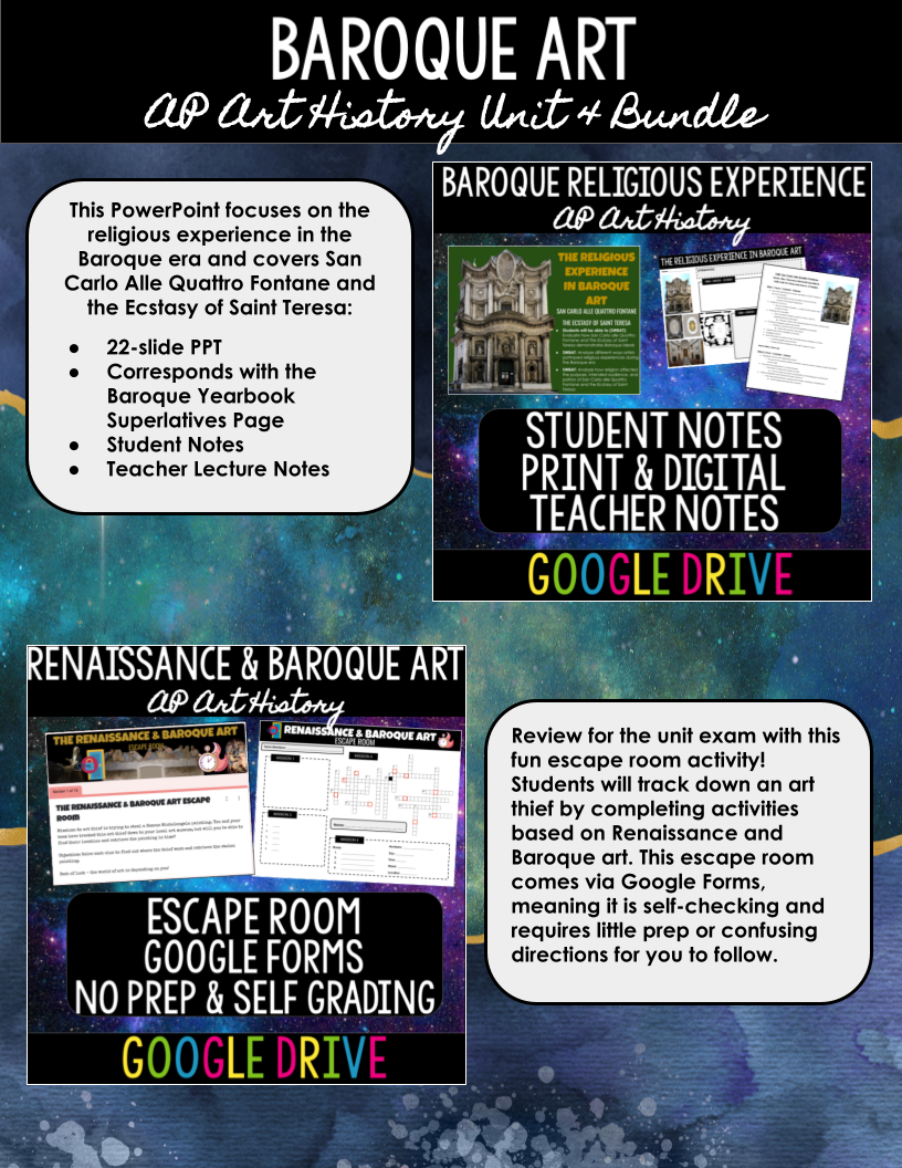 Baroque Art Mini-Unit Bundle - AP Art History - Amped Up Learning
