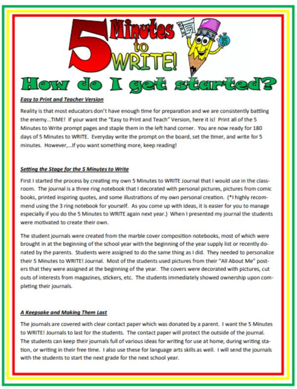 5 Minutes to WRITE! - Amped Up Learning