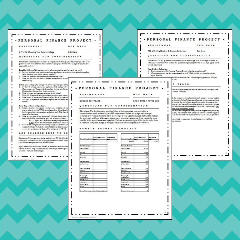 Economics Personal Finance Budgeting Project - Amped Up Learning