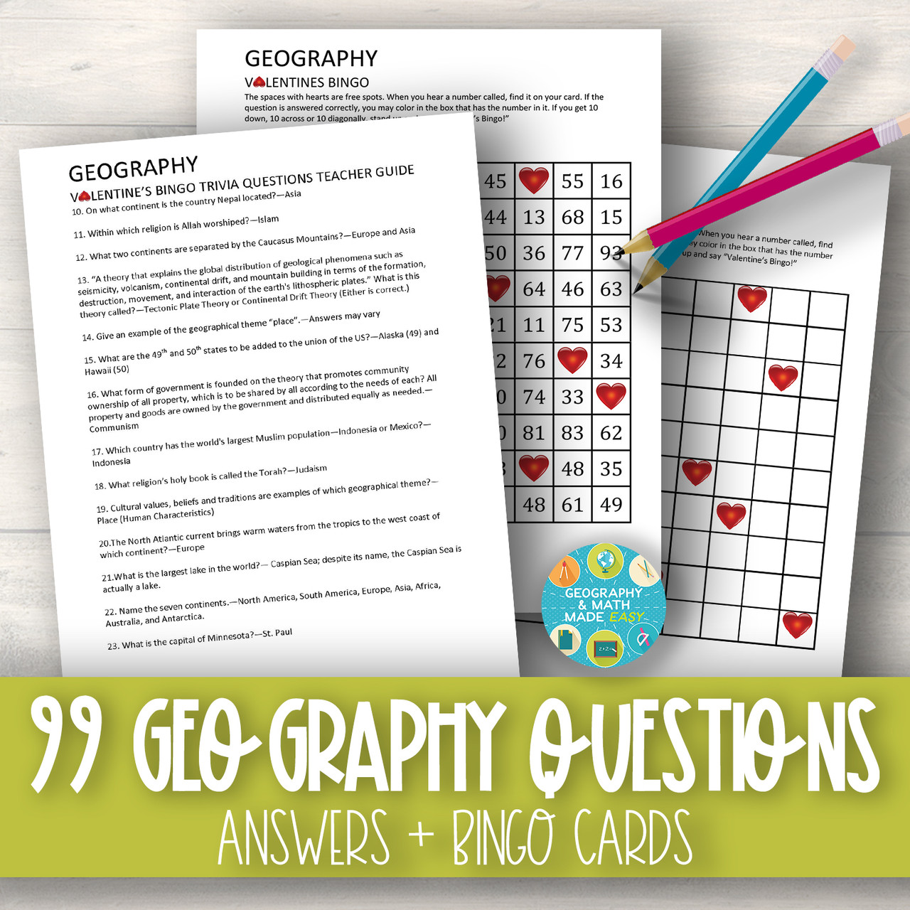 GEOGRAPHY: FUN & FUNNY VALENTINE'S DAY CARDS FOR THE SOCIAL STUDIES ...