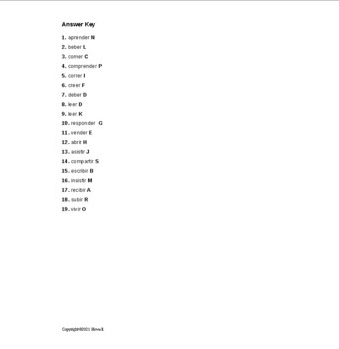 Regular "er" and "ir" Verbs Spanish Matching Quiz or Worksheet - Amped ...
