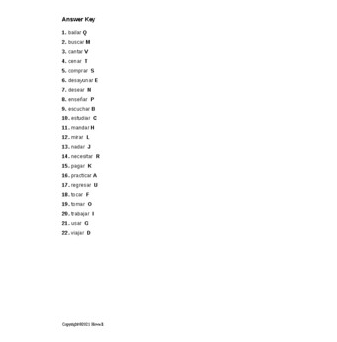 Regular "ar" Verbs Spanish Matching Quiz or Worksheet - Amped Up Learning