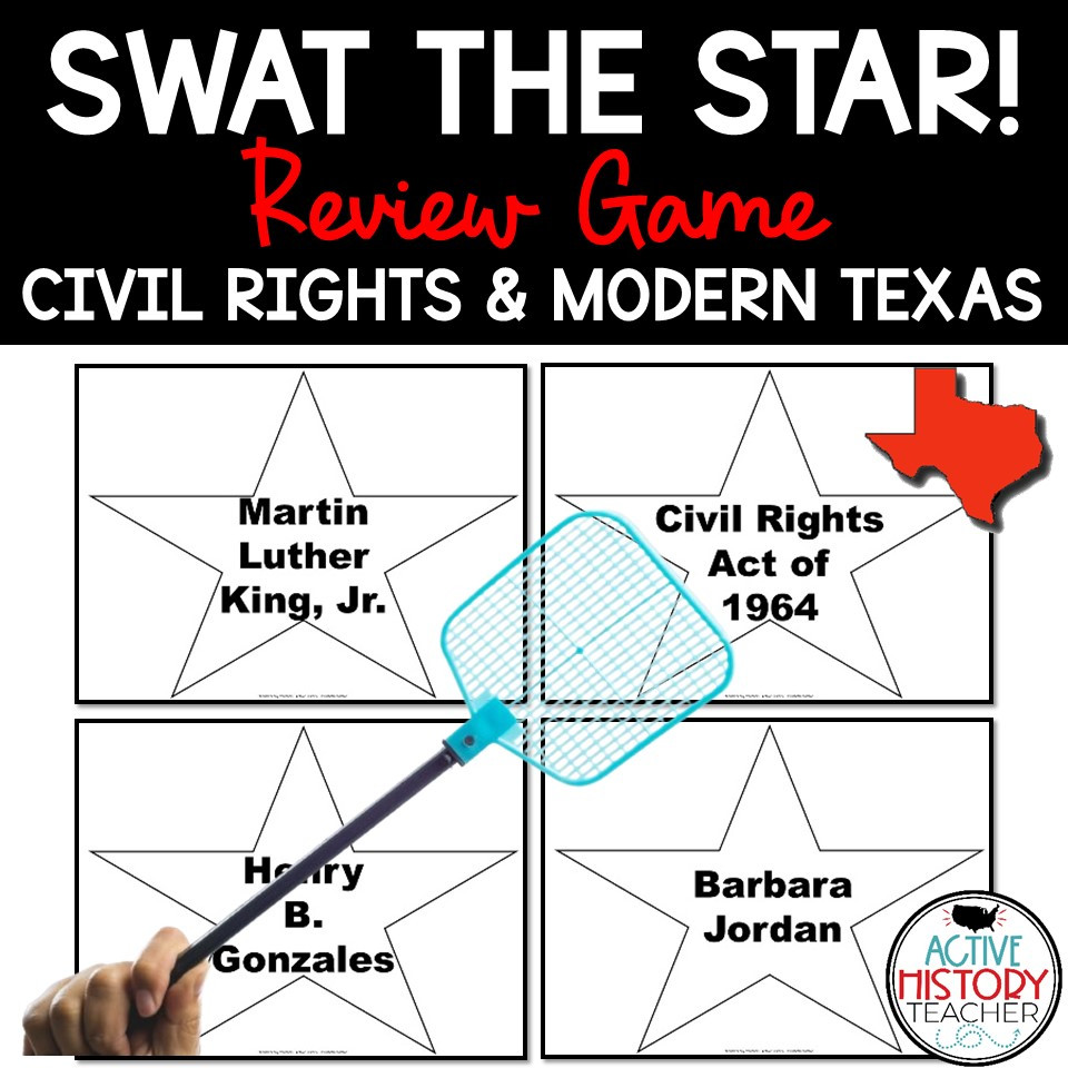 Texas History Review Game Swat the Star Civil Rights and Modern Texas ...