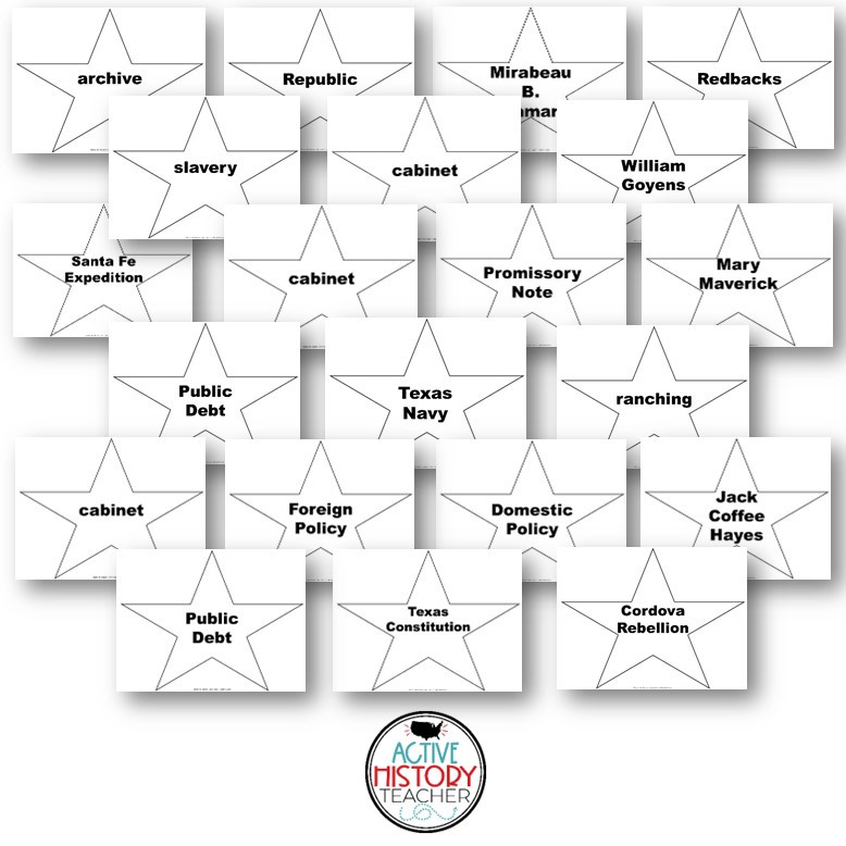 Texas History Review Game Swat the Star Texas Republic EDITABLE - Amped ...