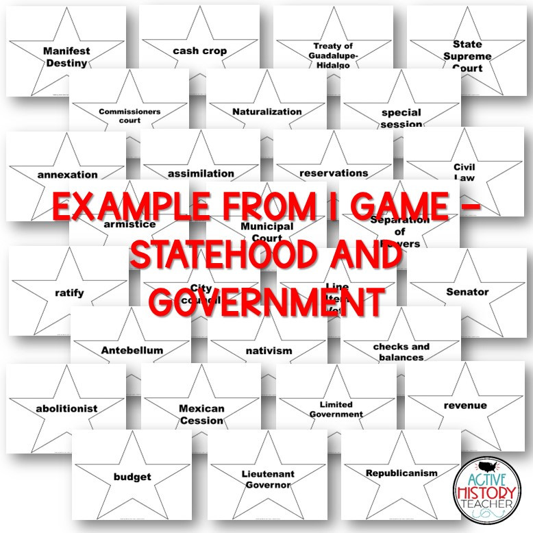 Texas History Review Game Swat the Star BUNDLE Full Year of Review 9 ...