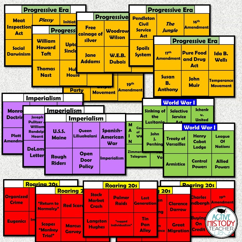 EOC Review US History Give A Clue Review Game! STAAR Review EDITABLE