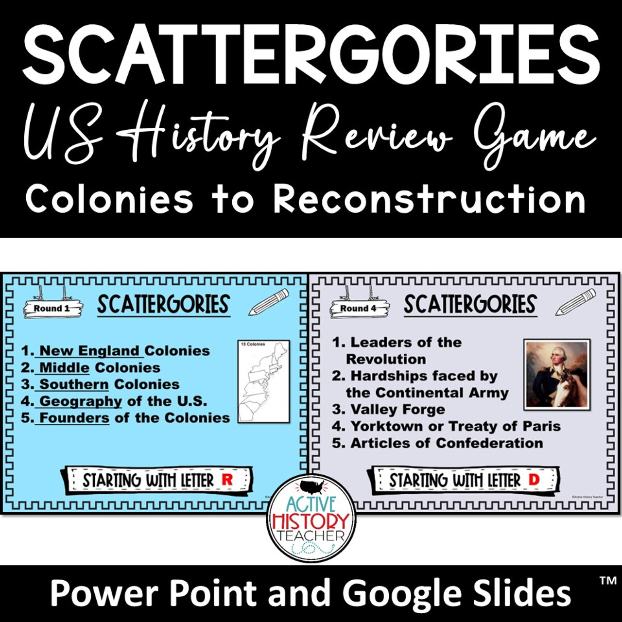 US History Review Game Scattergories EDITABLE STAAR Review - Amped Up ...