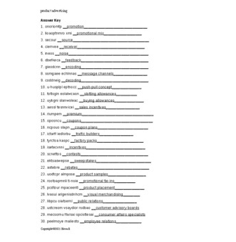 Promotional Processes in Agriculture Word Scramble - Amped Up Learning