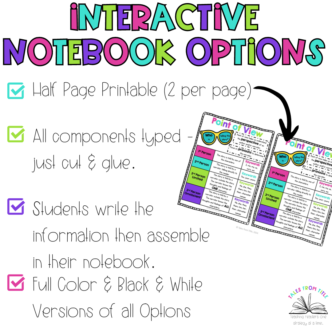 Point of View Interactive Notebook Pages - Amped Up Learning
