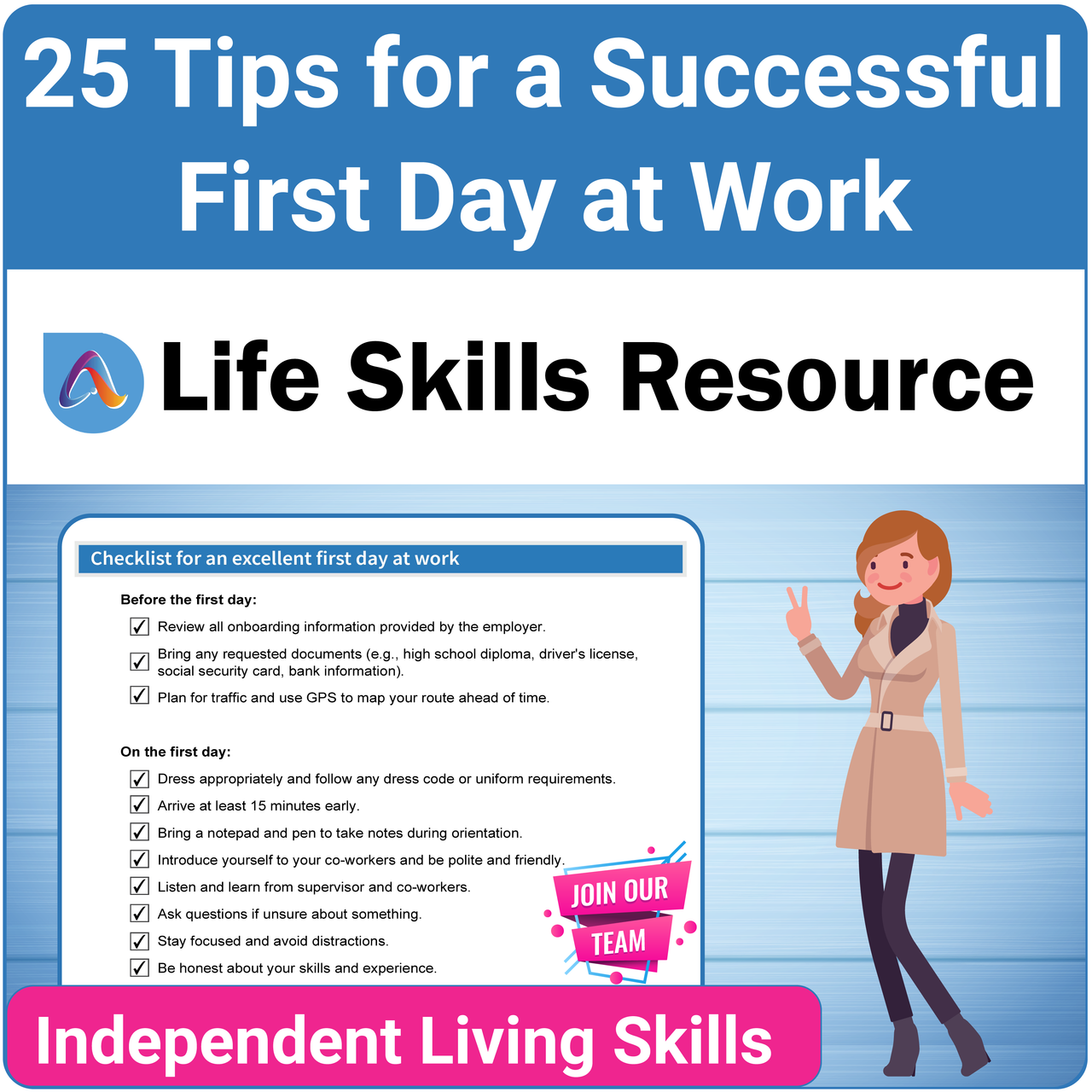 Practical Employment Skills Activity - Tips for a Successful First Day ...