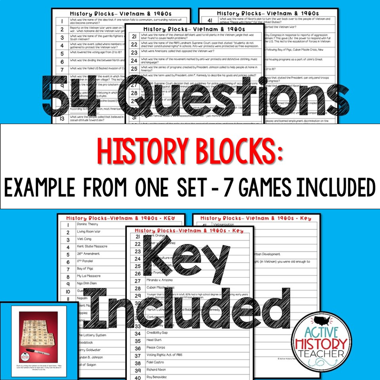 EOC US History Review Bundle Bingo and History Blocks - Amped Up Learning