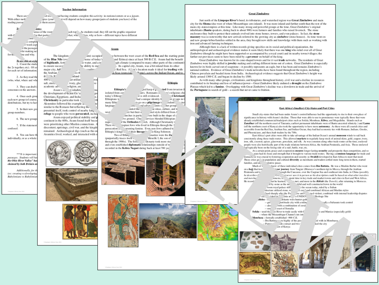 East Africa in World History Stations and Extension Tasks