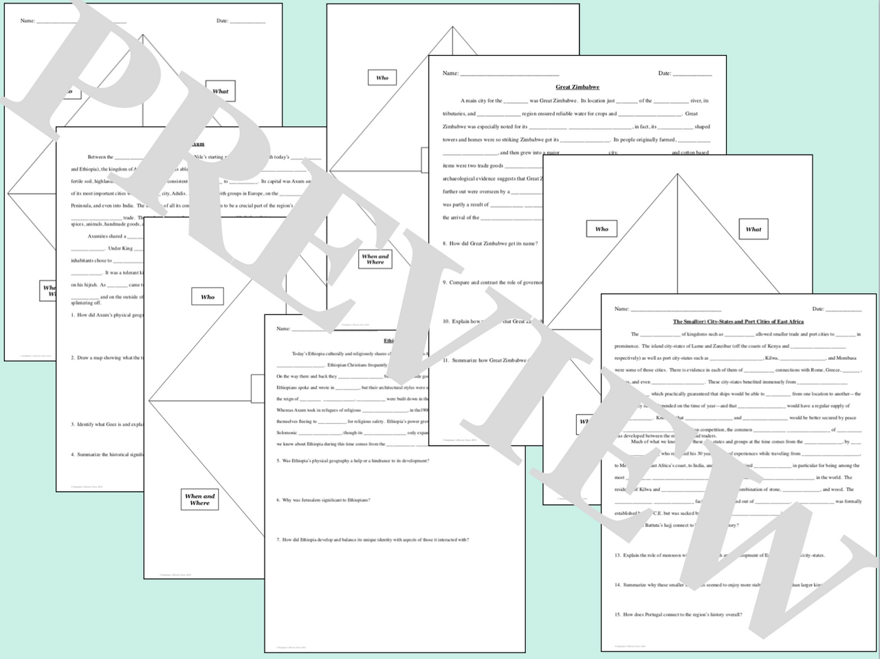 East Africa in World History Stations and Extension Tasks