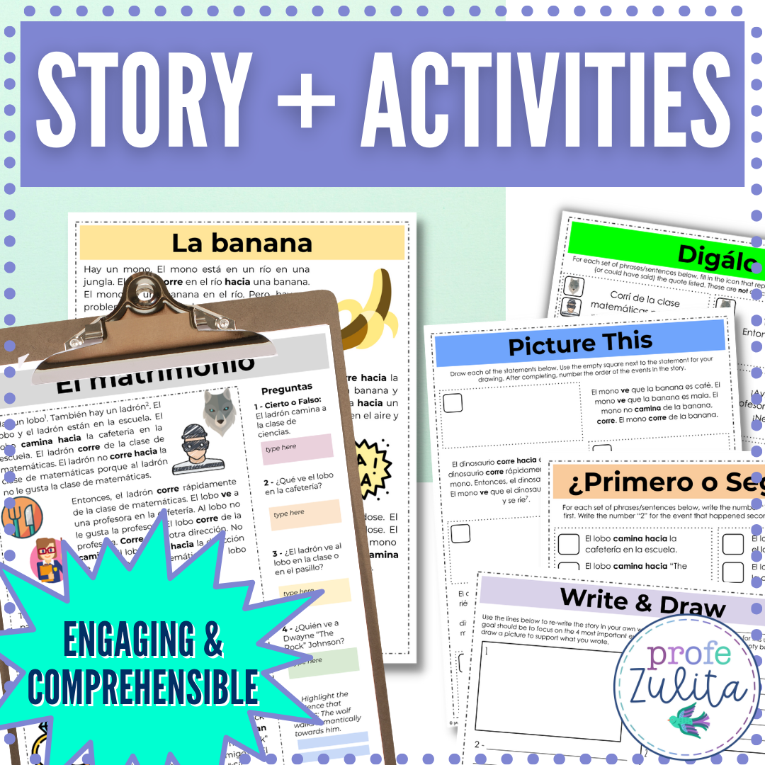 French Reading Comprehension + Story Curriculum Bundle Middle & High ...