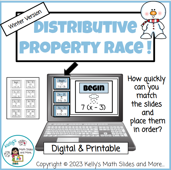 Distributive Property Race - Winter-Themed - Digital and Printable ...