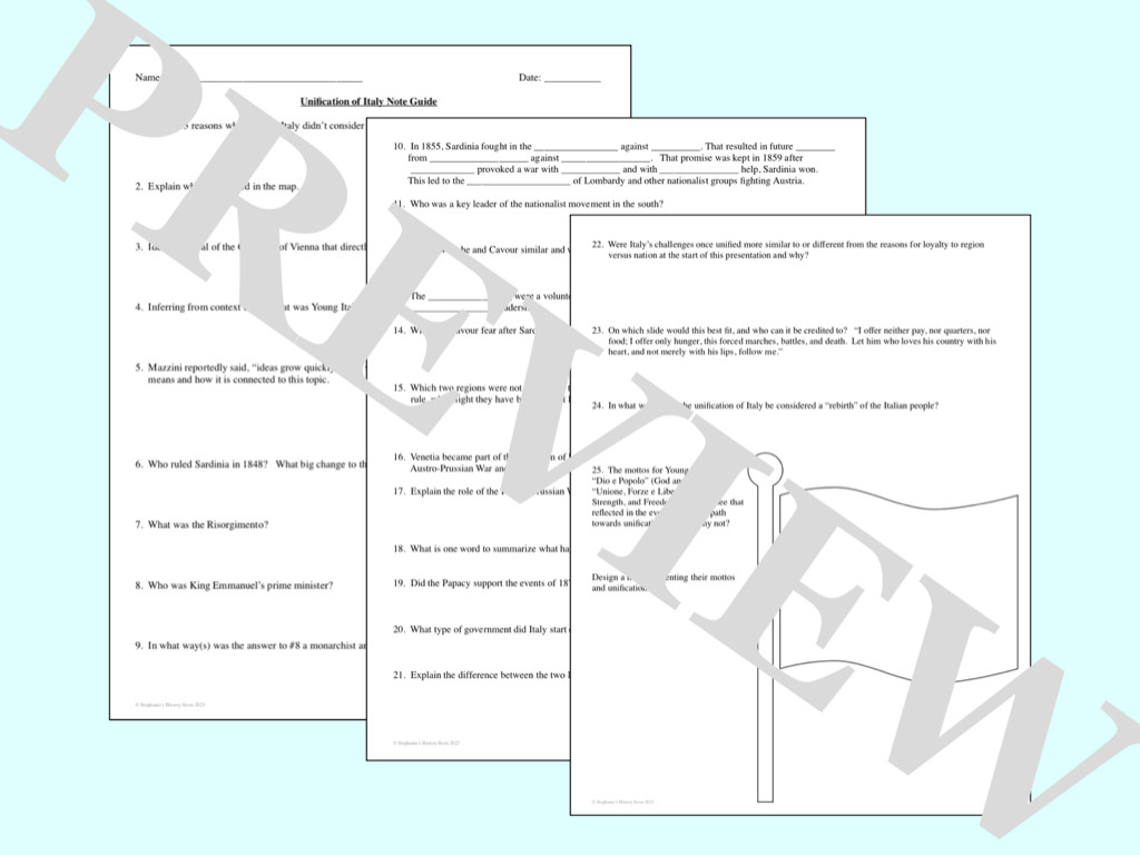 The Unification of Italy and Germany Bundle