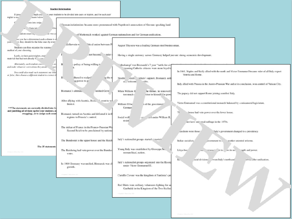 The Unification of Italy and Germany Bundle