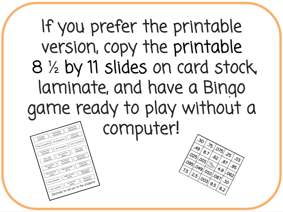 Decimals Bingo - Basketball-Themed - Digital and Printable - Amped Up ...