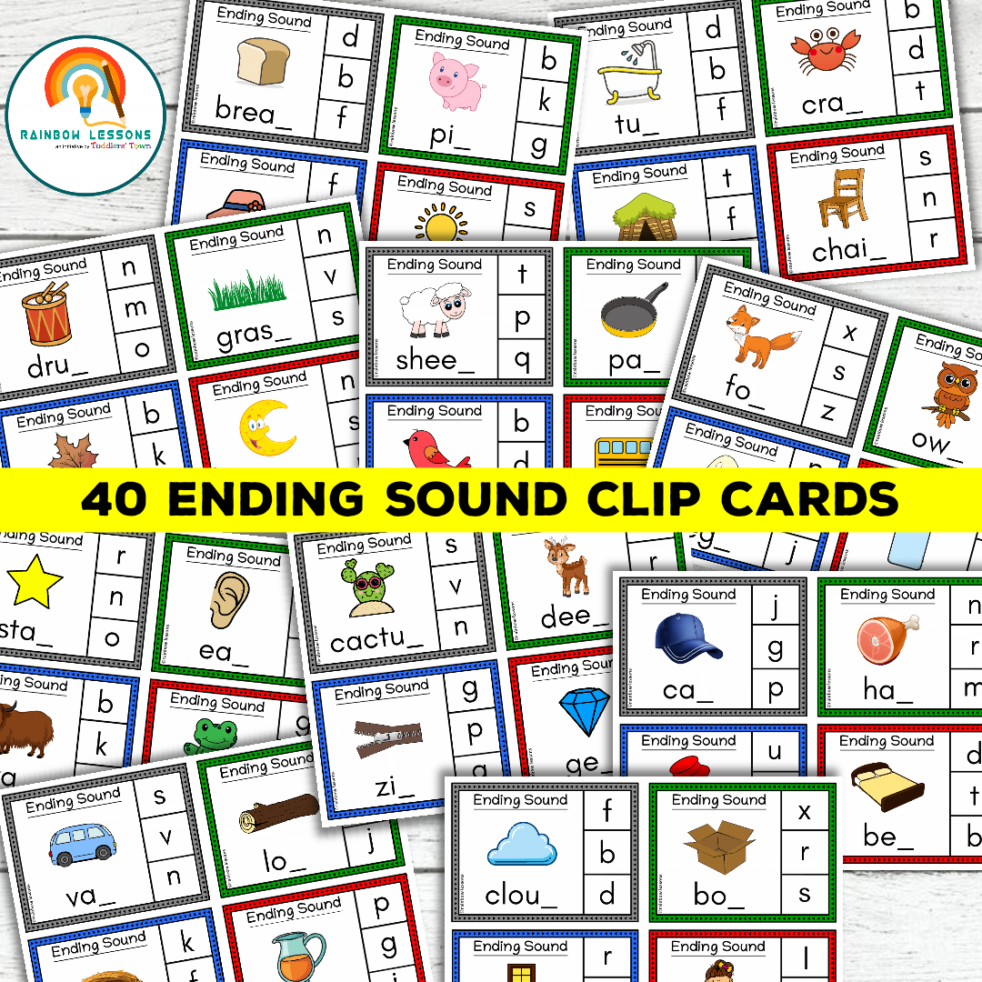Beginning Middle and End | Beginning Middle Ending Sound Clip Cards ...