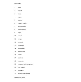 Chewing Insects Word Scramble for a Plant Science Course - Amped Up ...