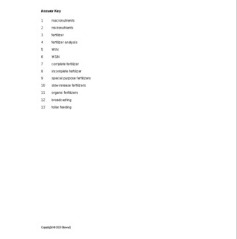 Fertilizers and the Environment Word Scramble for a Plant Science ...